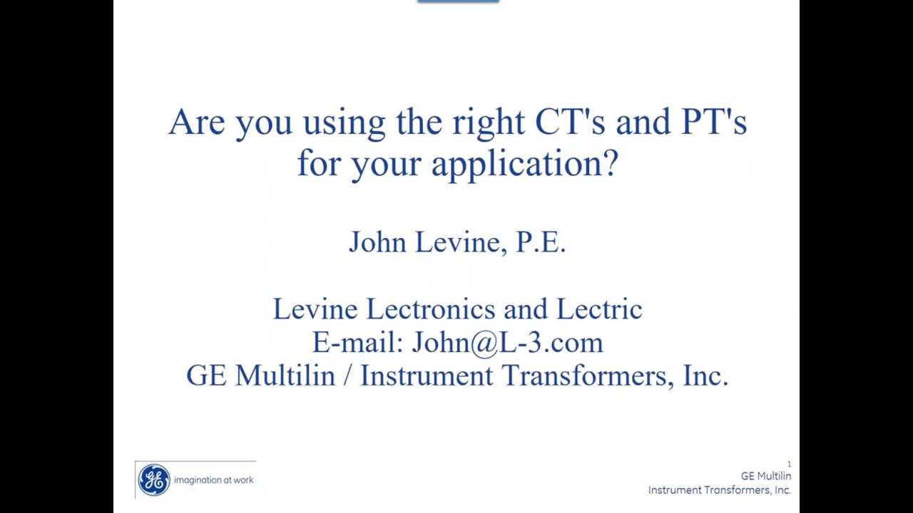 Current Transformers and Potential Transformers Webinar