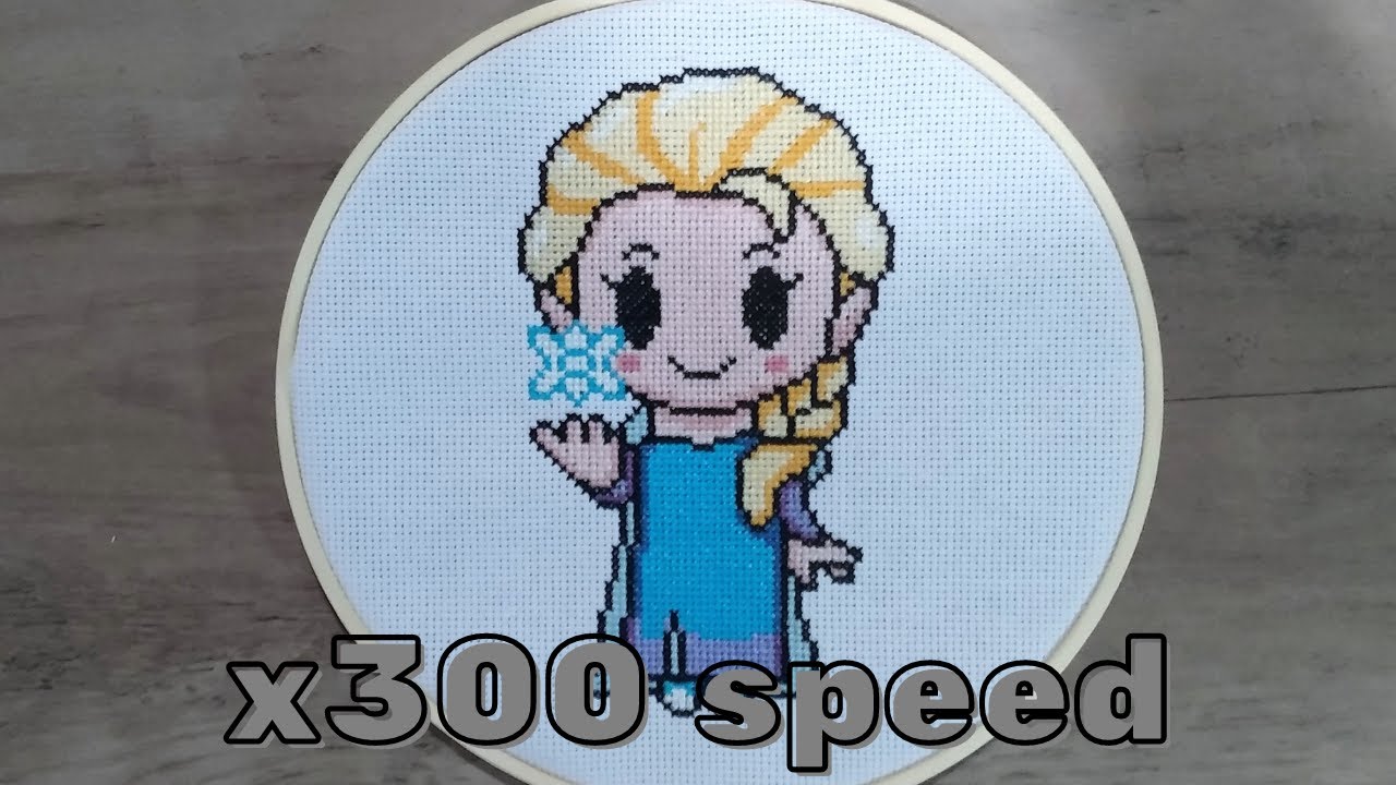 Princess Elsa Chibi Timelapse Cross Stitch