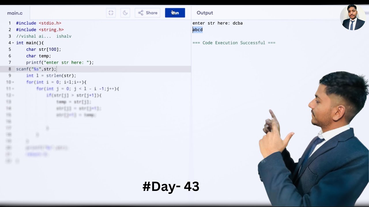 C program to sort a string #100daysofcode #coding #programming #codeeveryday #education #codewithme