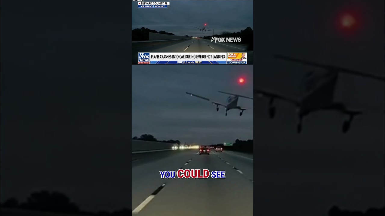 WATCH: Plane CRASHES into car during emergency landing #foxnews #news #us #fox