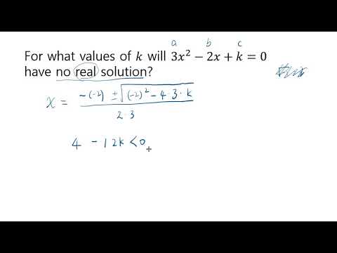 When does this quadratic equation not have any real solution