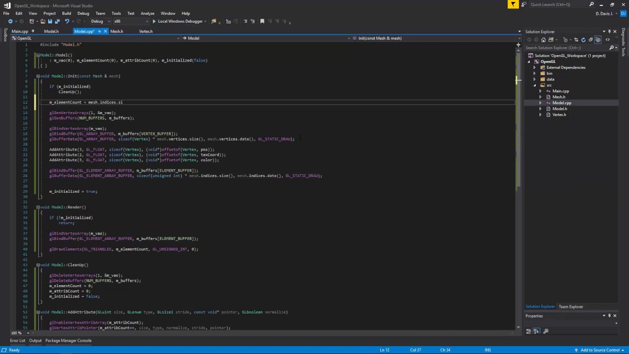 OpenGL Moving triangle