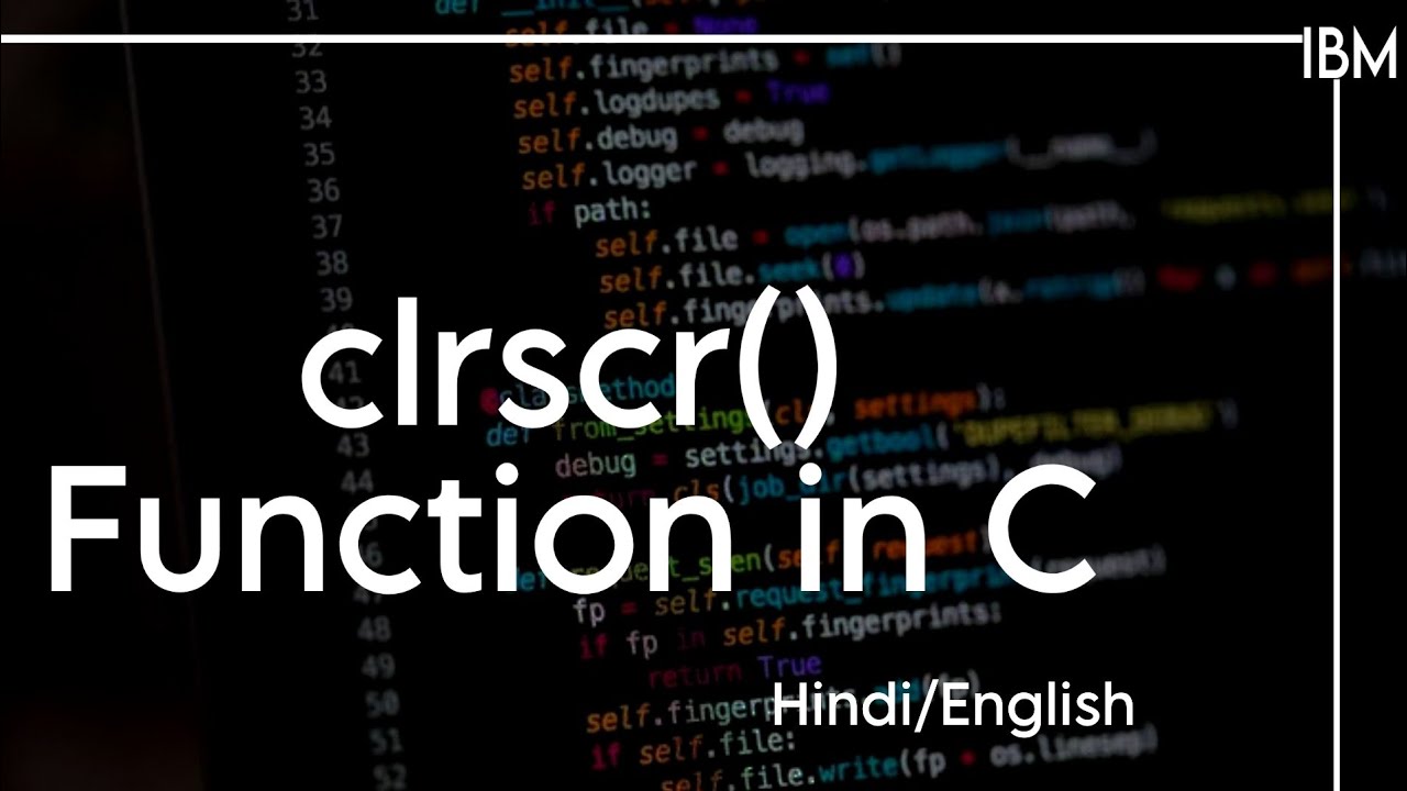 clrscr function in C
