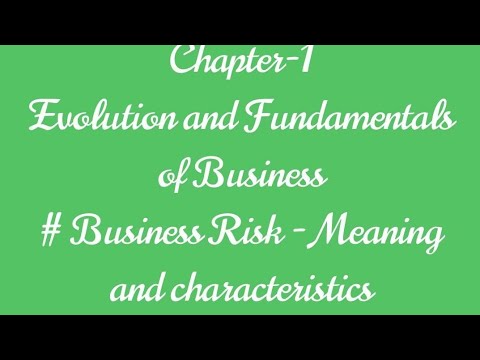 Class 11 || Business Studies || Chapter-1,Business Risk - Meaning and Characteristics