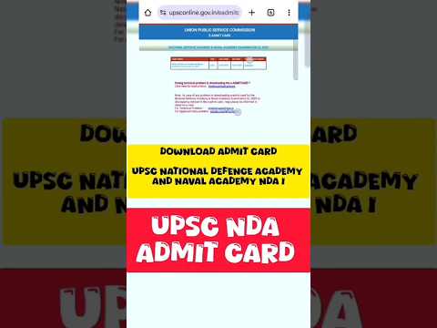 UPSC NDA ADMIT CARD #upscnda #ndaadmitcard