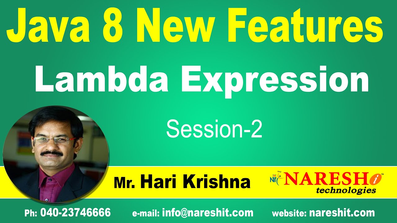 Java 8 New Features | Lambda Expression | Session-2 | by Mr. Hari Krishna