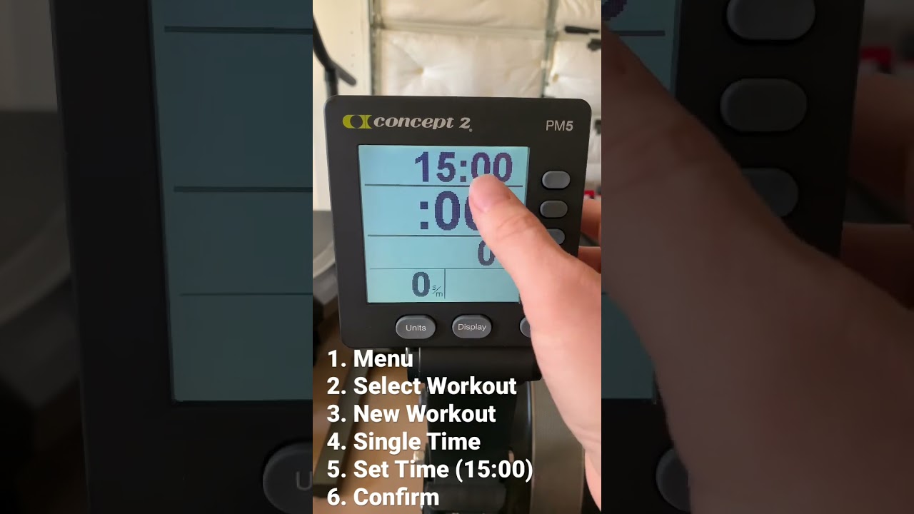 Setting Up a 15 Minute Workout on the Concept2 RowErg PM5 Monitor