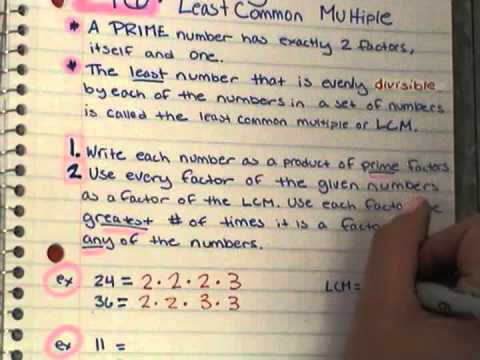Math 96: Finding the LCM