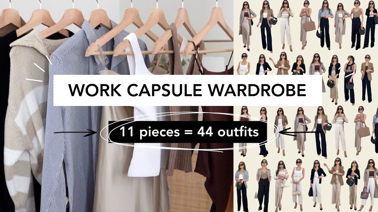 11 Pieces = 44 Outfits SPRING WORK CAPSULE WARDROBE
