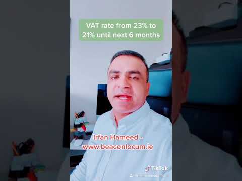 VAT rate reduction 23% to 21% in Ireland