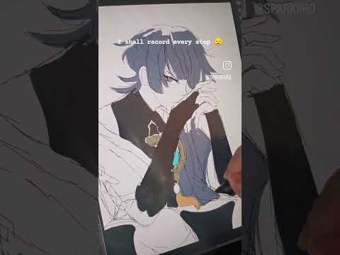 Record Every Step for a Video (not) - Wanderer/Scaramouche Genshin Fanart Digital Painting