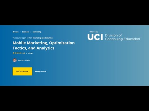 Mobile Marketing|Optimization Tactics,and Analytics|Marketing|Sales|Marketing Analytics|Cousreaquiz