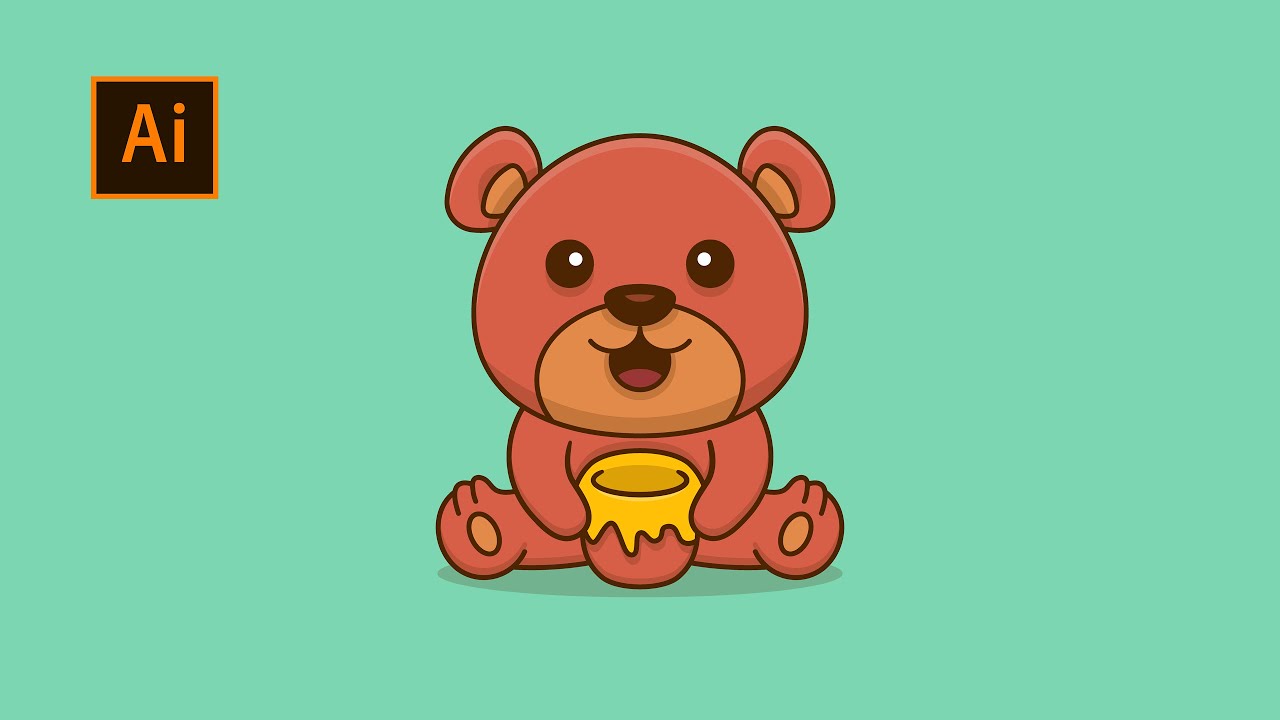 Adobe Illustrator Tutorial - Cute Bear