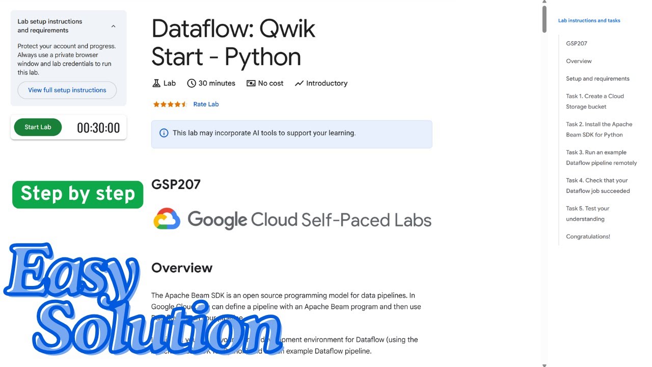 Dataflow: Qwik Start - Python | #GSP207 | #qwiklabs | #arcade | #solution