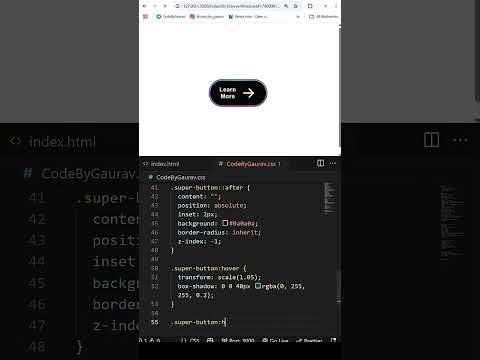 ✨ Stylish "Learn More" Button Effect | CSS Only #webdevelopment #coding #hovereffects #shorts