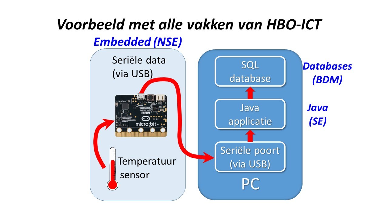 Embedded (Microbit) + Java + SQL datalogging