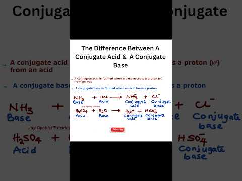 Conjugate acid and conjugate base differences #joyoyebisitutoring #chemistry #organicchemistry