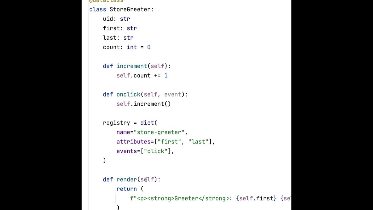 Custom elements purely in Python/Pyodide