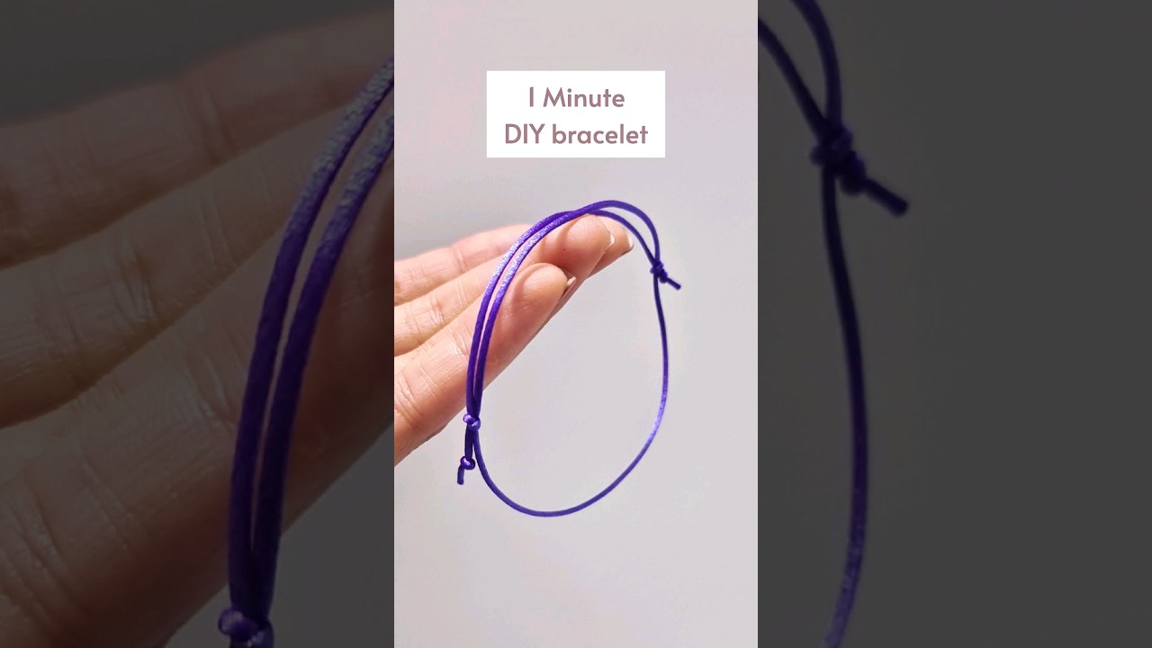Quick Adjustable Bracelet Easy to Make Simple Sliding Knots DIY Tutorial with String and Scissors