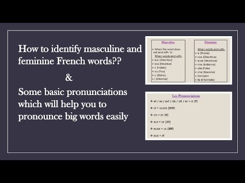 French Pronunciations & How to identify masculine and feminine French words ?