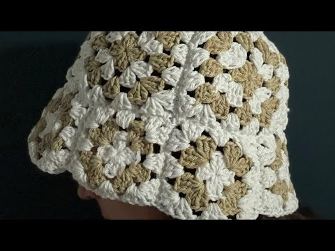 How to crochet a granny square bucket hat | easy crochet tutorial for beginners | DIY bucket hat