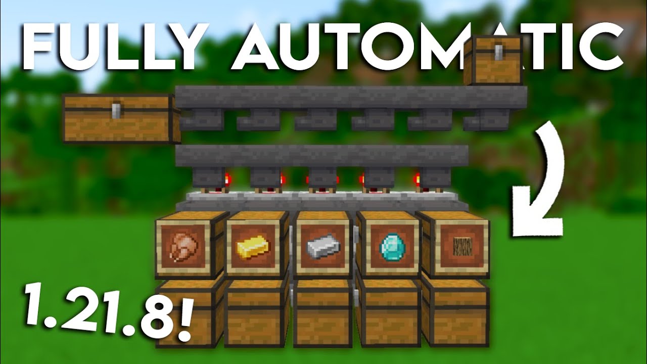 NEW MINECRAFT 1.21.10 FULLY AUTOMATIC SORTING SYSTEM TUTORIAL (Java & Bedrock)