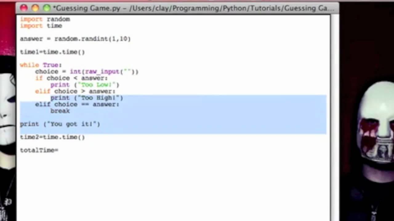 Python Tutorial 1 - Guessing Game