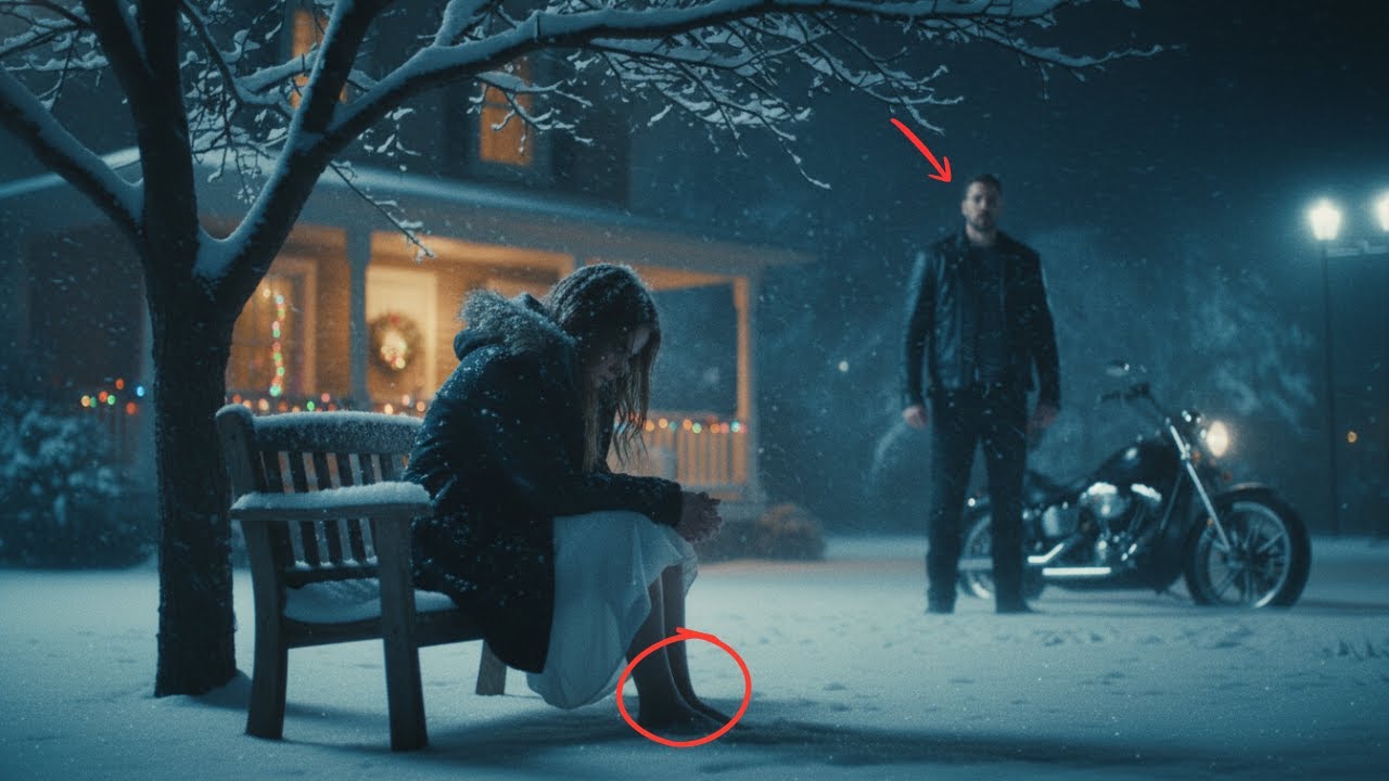 They Locked Her Outside in the Snow — A Biker Watching From the Dark Changed Everything