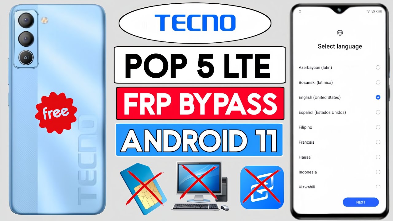 Tecno Pop 5 LTE FRP Bypass Without Pc | Tecno BD4i Google Account Unlock 2025 | No X Share / No Sim