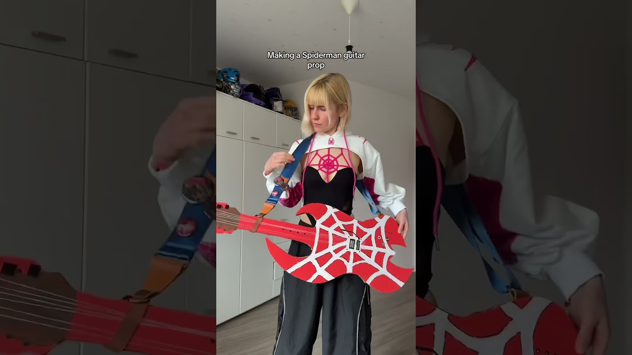 With painted spectrums, crochet Spiderman (etsy), pins & made of an amazon box #spiderman #cosplay