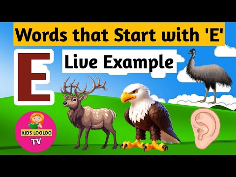 Words that start with E with live examples| letter E words for kids |Kids_LooLoo_Tv|#shorts#trending