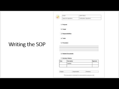 Guidance to writing a Standard Operating Procedure (SOP) | How to write an SOP │ Food Safety