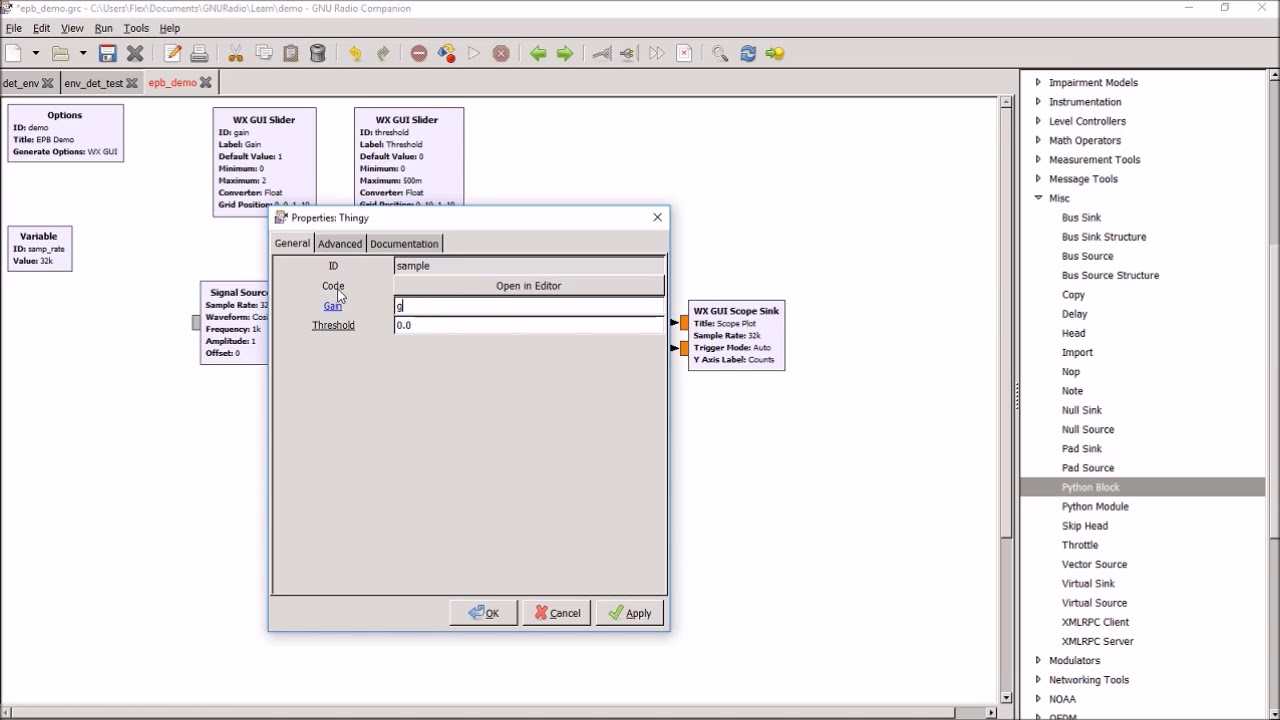GNURadio Embedded Python Block