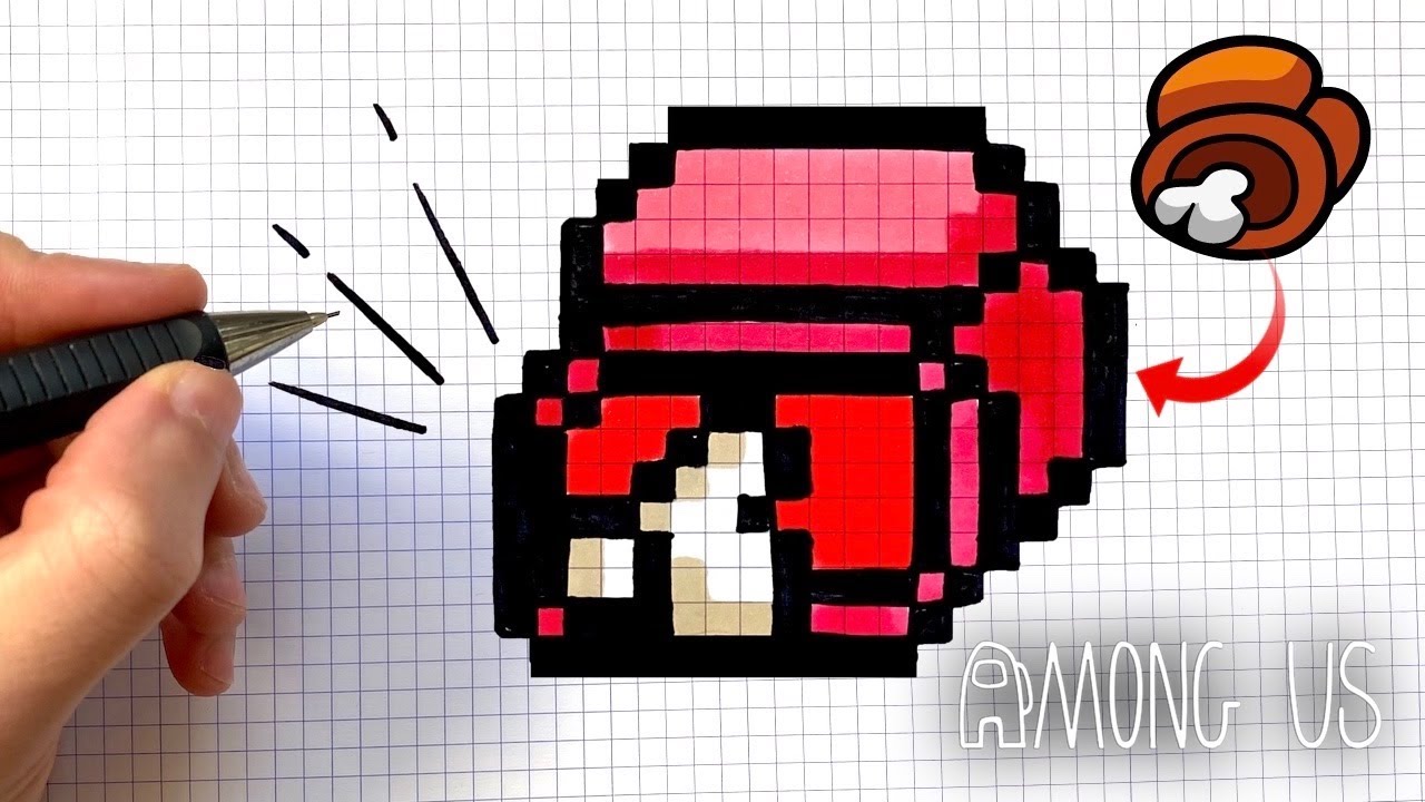 HOW TO DRAW AMONG US PIXEL ART DEAD