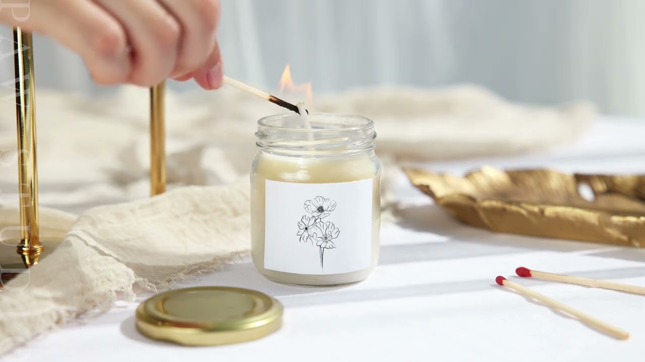 Video Candle Mockup Label