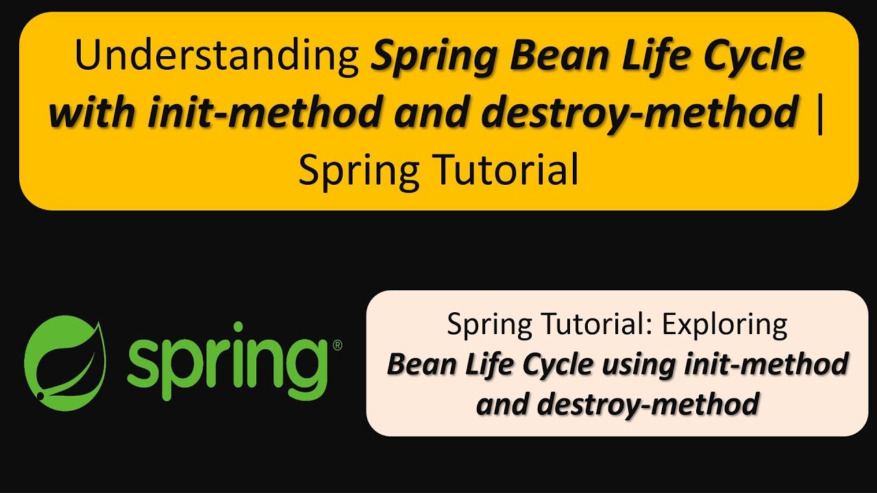 Understanding Spring Bean Life Cycle with init-method and destroy-method | Spring Tutorial