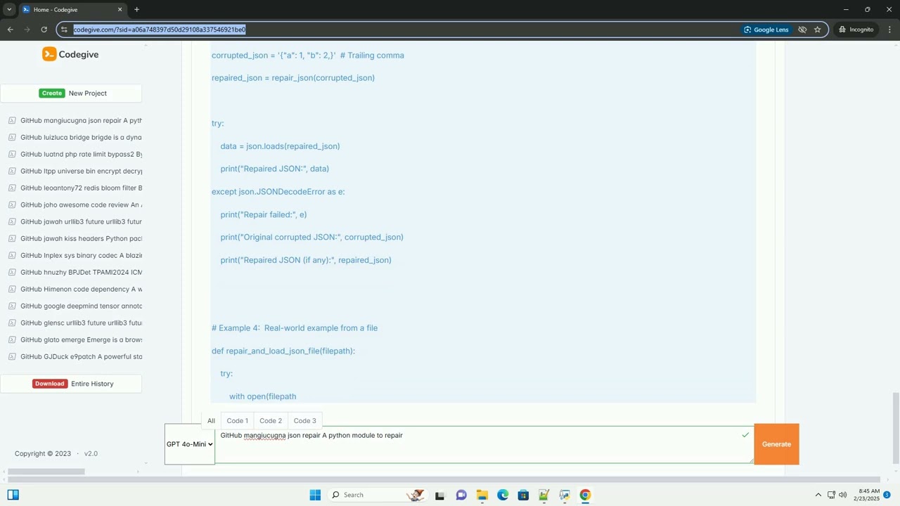 github mangiucugna json repair a python module to repair