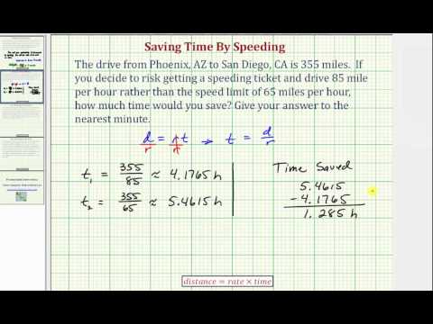Ex: Find The Time Savings From Speeding – Long Trip | Math Help from ...