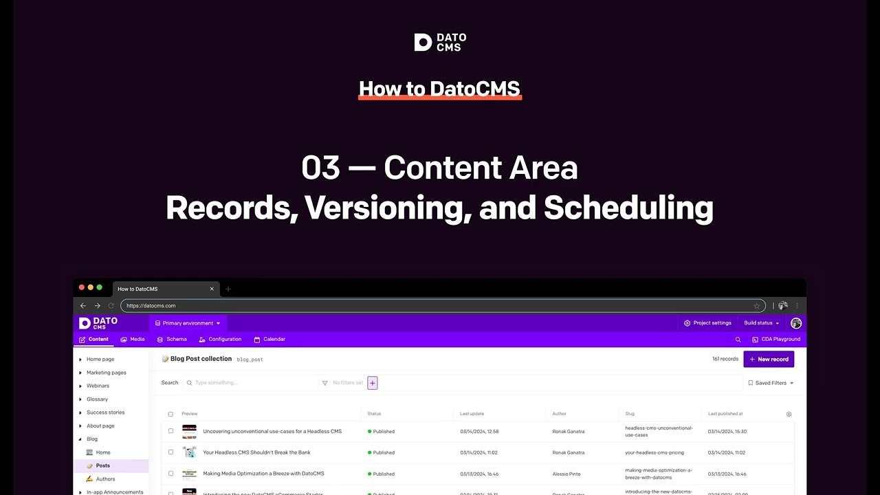 Chapter 3 - Headless Content Management - Content Records, Versioning, and Scheduling