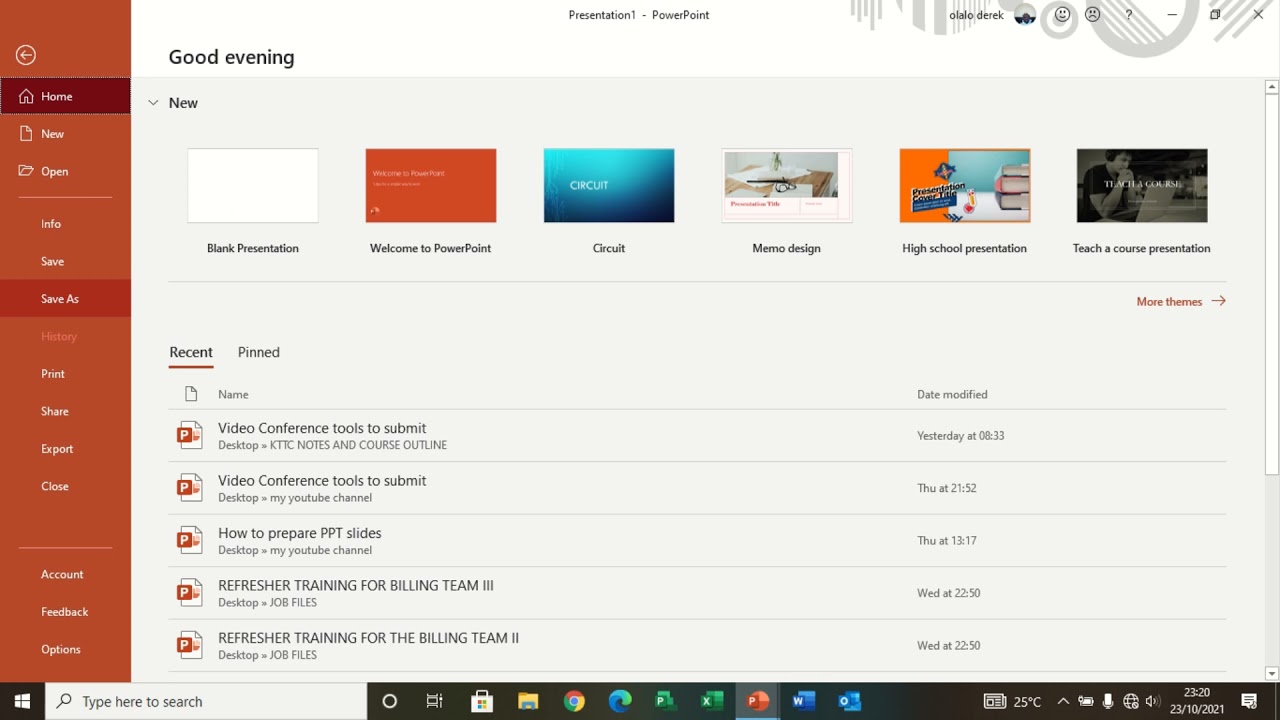 Save power power point document as MP4 format offline