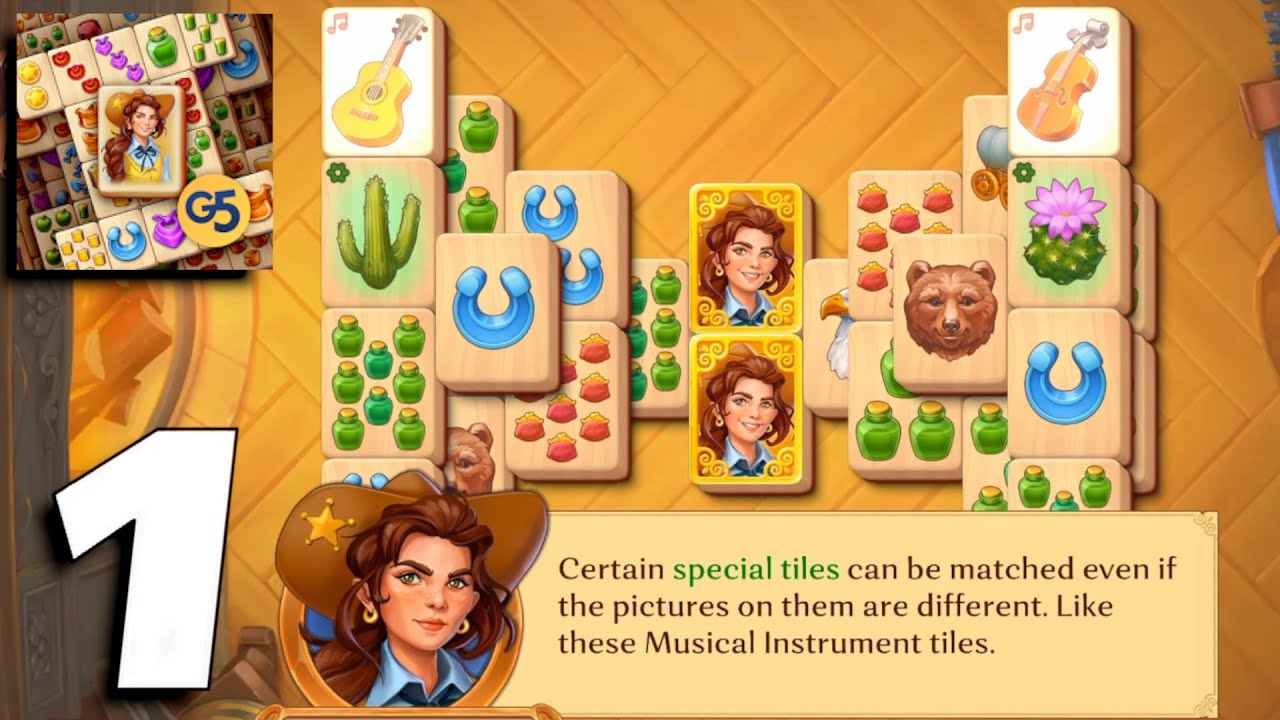 Sheriff of Mahjong: Match tiles & restore a town - Gameplay Part 1 (Android,iOS)