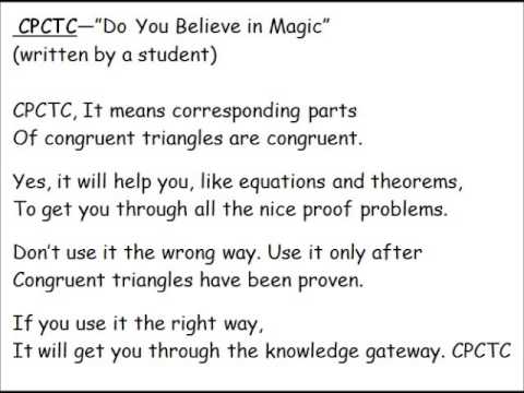 CPCTC song to Do You Believe in Magic