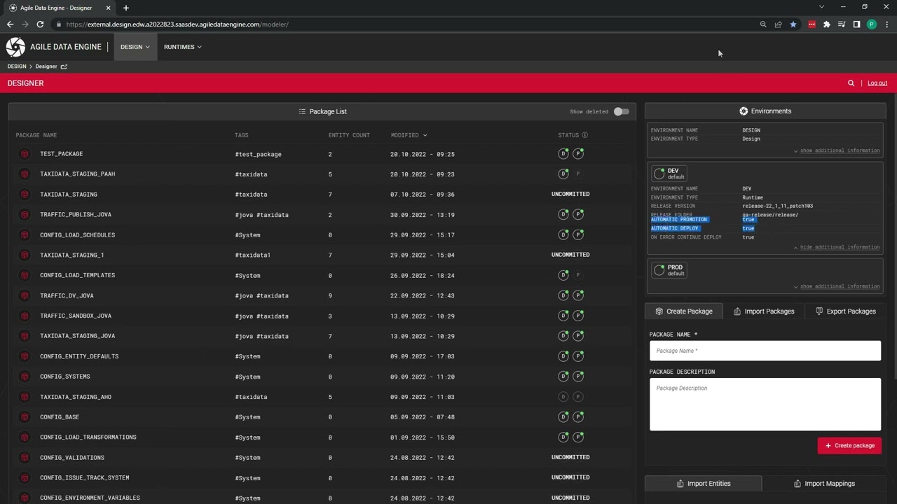 Commit and deploy to the development environment
