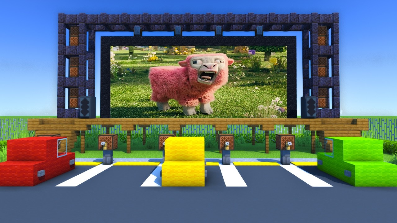 How To Build a Drive In Cinema | City Tutorial - Minecraft Builders