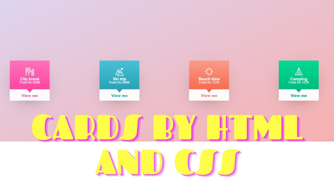 How to make a trip cards by html css | Source code