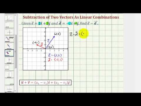 Ex: Find the Difference of Two Vector Given in Linear Combination Form | Math Help from ...