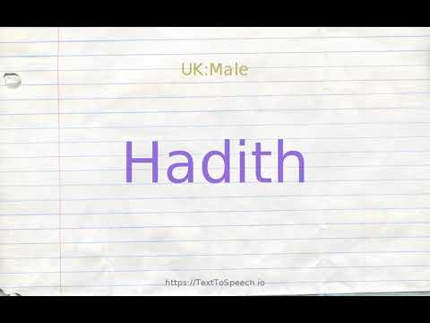 How to pronounce hadith