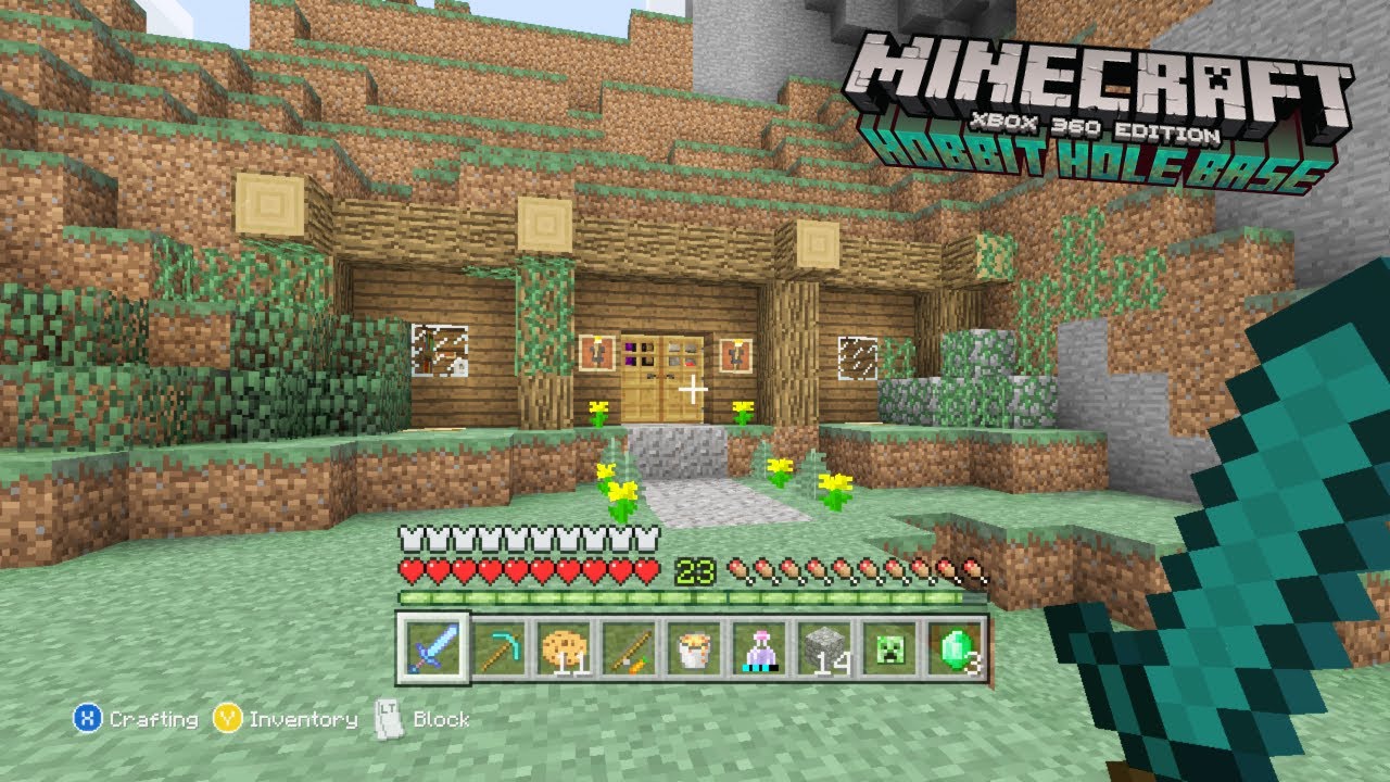 Build a Hobbit Hole Base with me in Minecraft - No Commentary