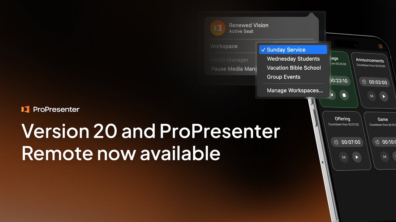 ProPresenter version 20 now available