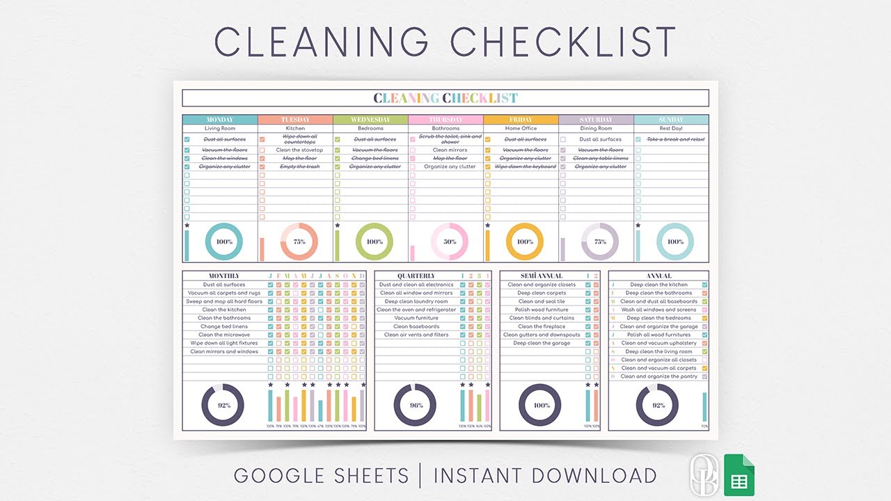 Cleaning Checklist - Google Sheets Template